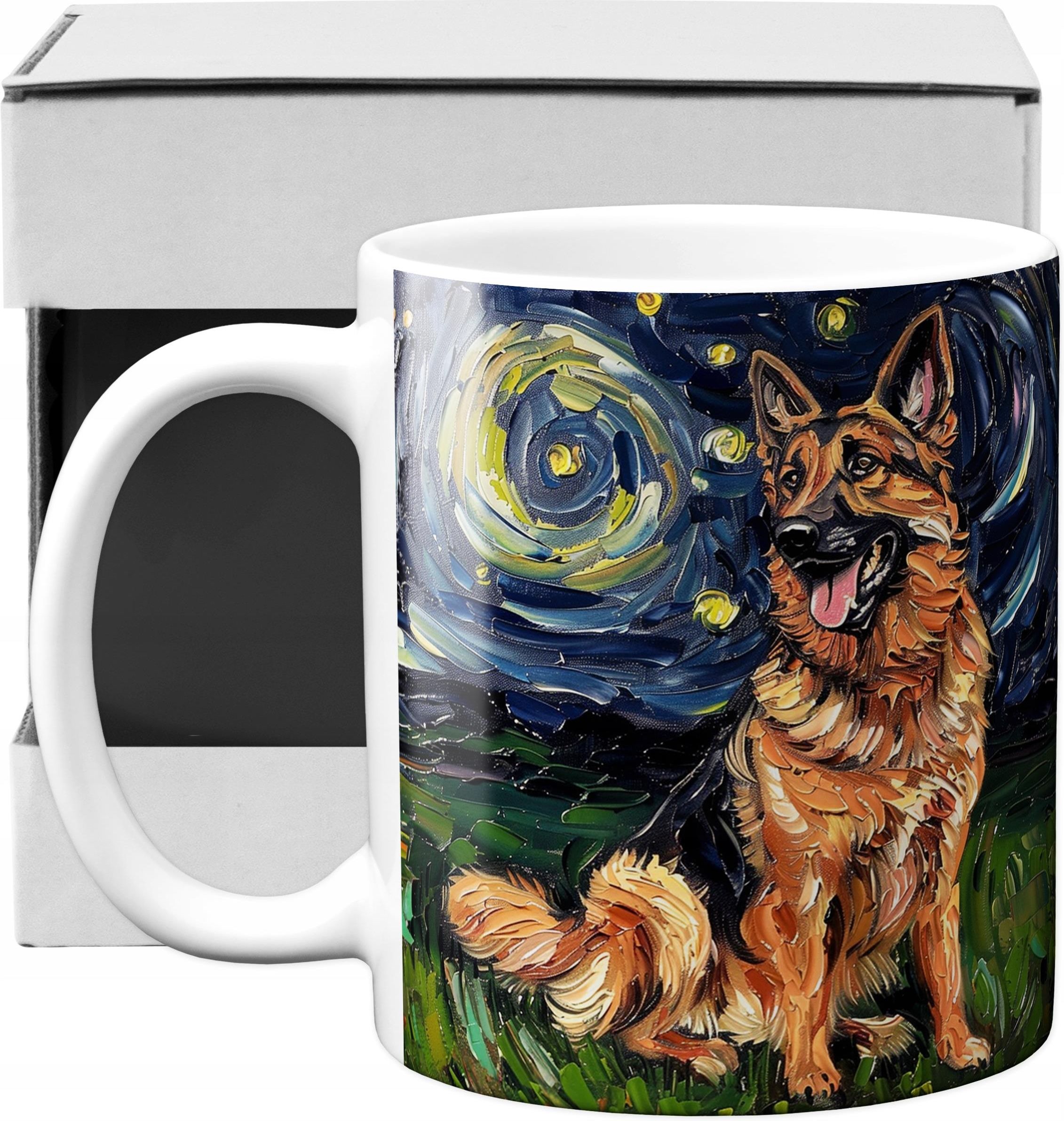 Owczarek Niemiecki Starry Night Gwiaździsta Noc Kubek Pies Wilczur Dog ...