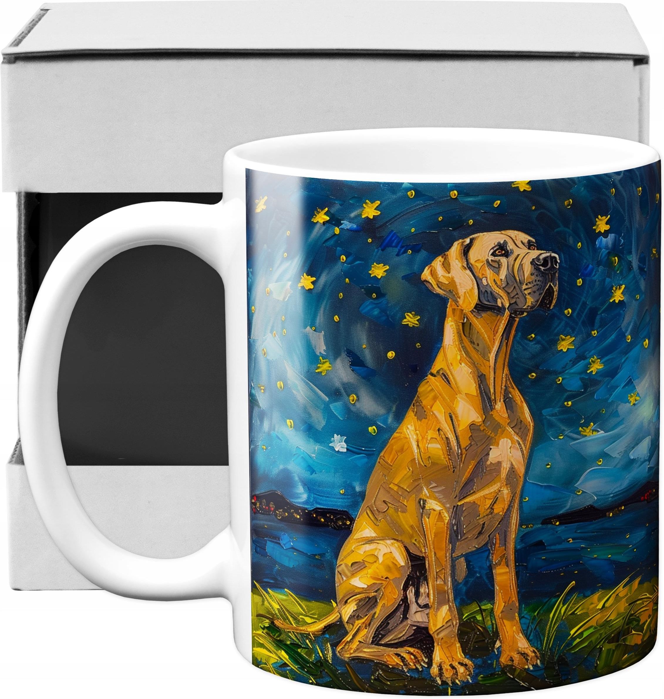 Dog Niemiecki Starry Night Gwiaździsta Noc Kubek Z Psem Pies Great Dane ...