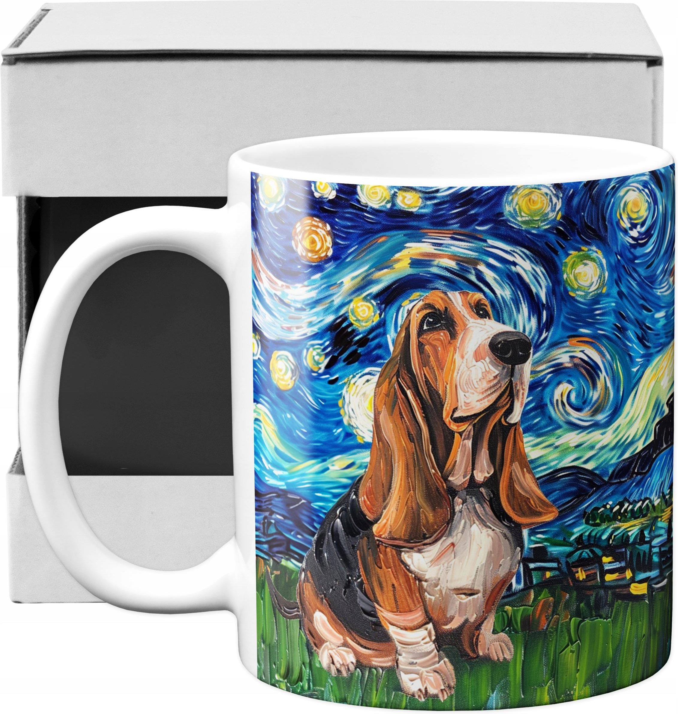 Kubek Basset Hound Starry Night Gwiaździsta Noc Kubek Z Psem Pies Baset ...