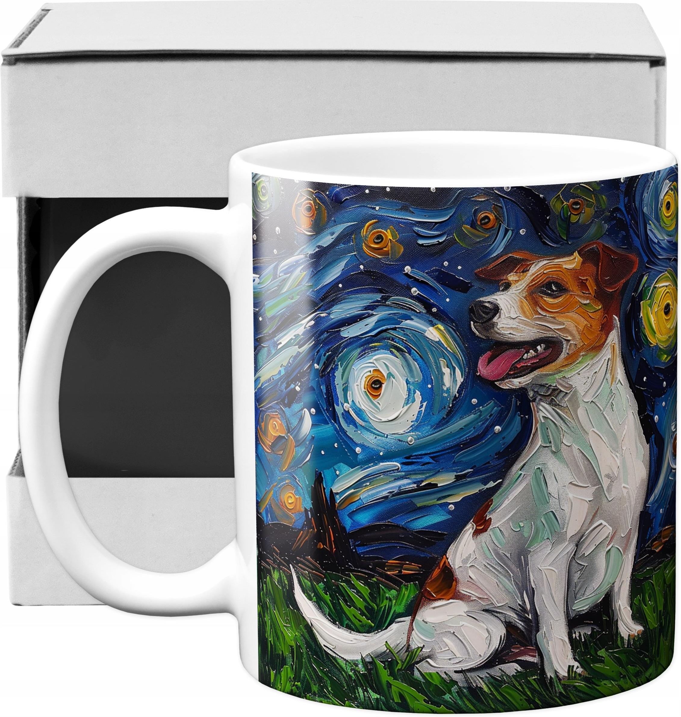 Jack Russell Terrier Starry Night Gwiaździsta Noc Kubek Pies Terier Jrt ...