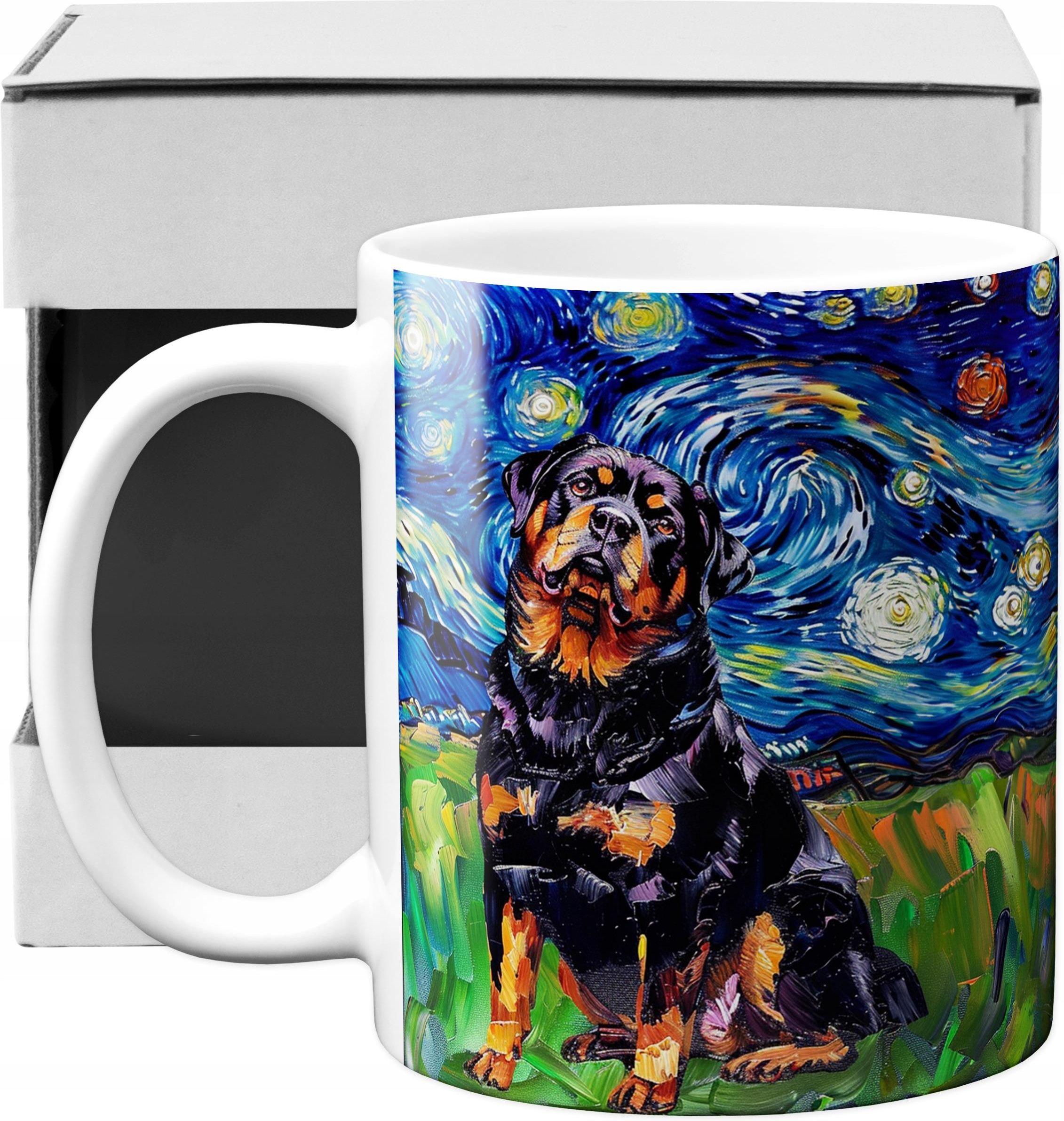 Rottweiler Starry Night Gwiaździsta Noc Kubek Pies Rott Rottie Dog ...