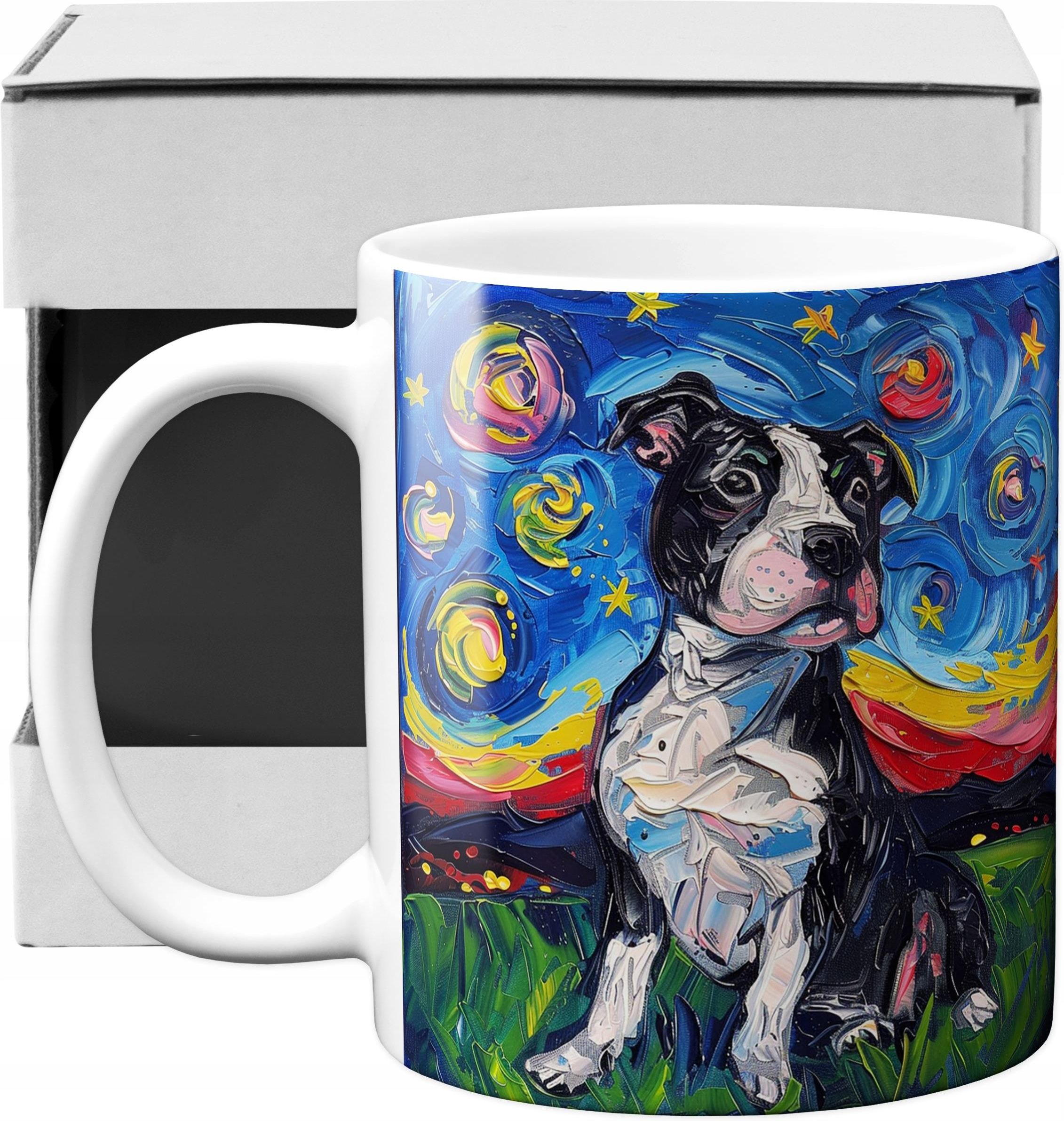 Staffordshire Bull Terrier Starry Night Gwiaździsta Noc Kubek Pies Dog ...