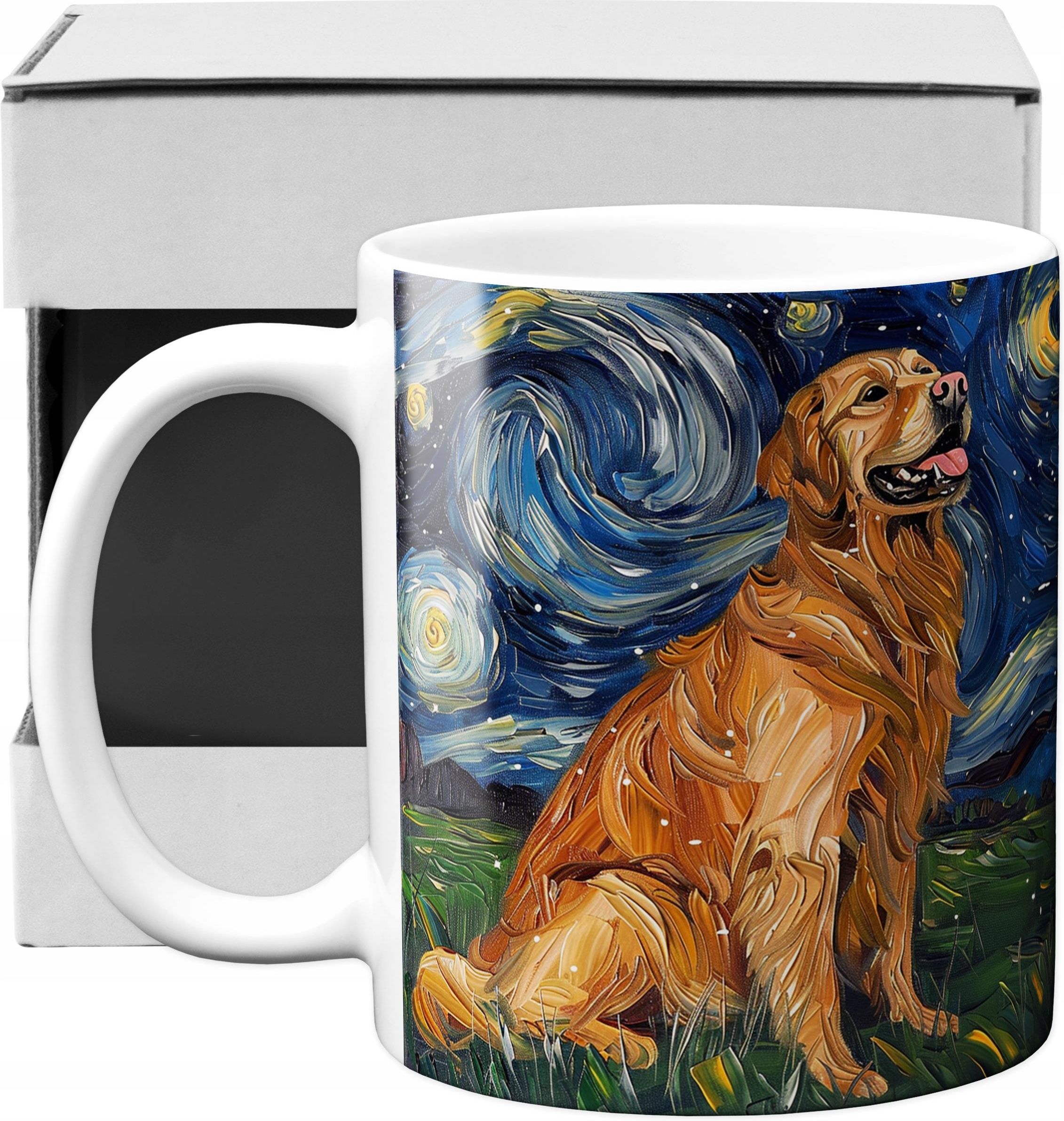 Golden Retriever Starry Night Złoty Yellow Gwiaździsta Noc Kubek Pies ...