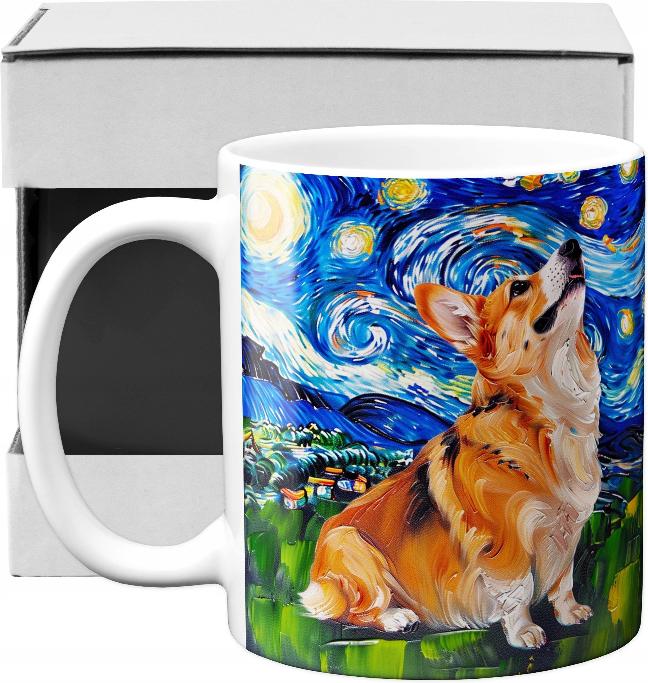 Welsh Corgi Pembroke Starry Night Gwiaździsta Noc Kubek Pies Psem Korgi ...