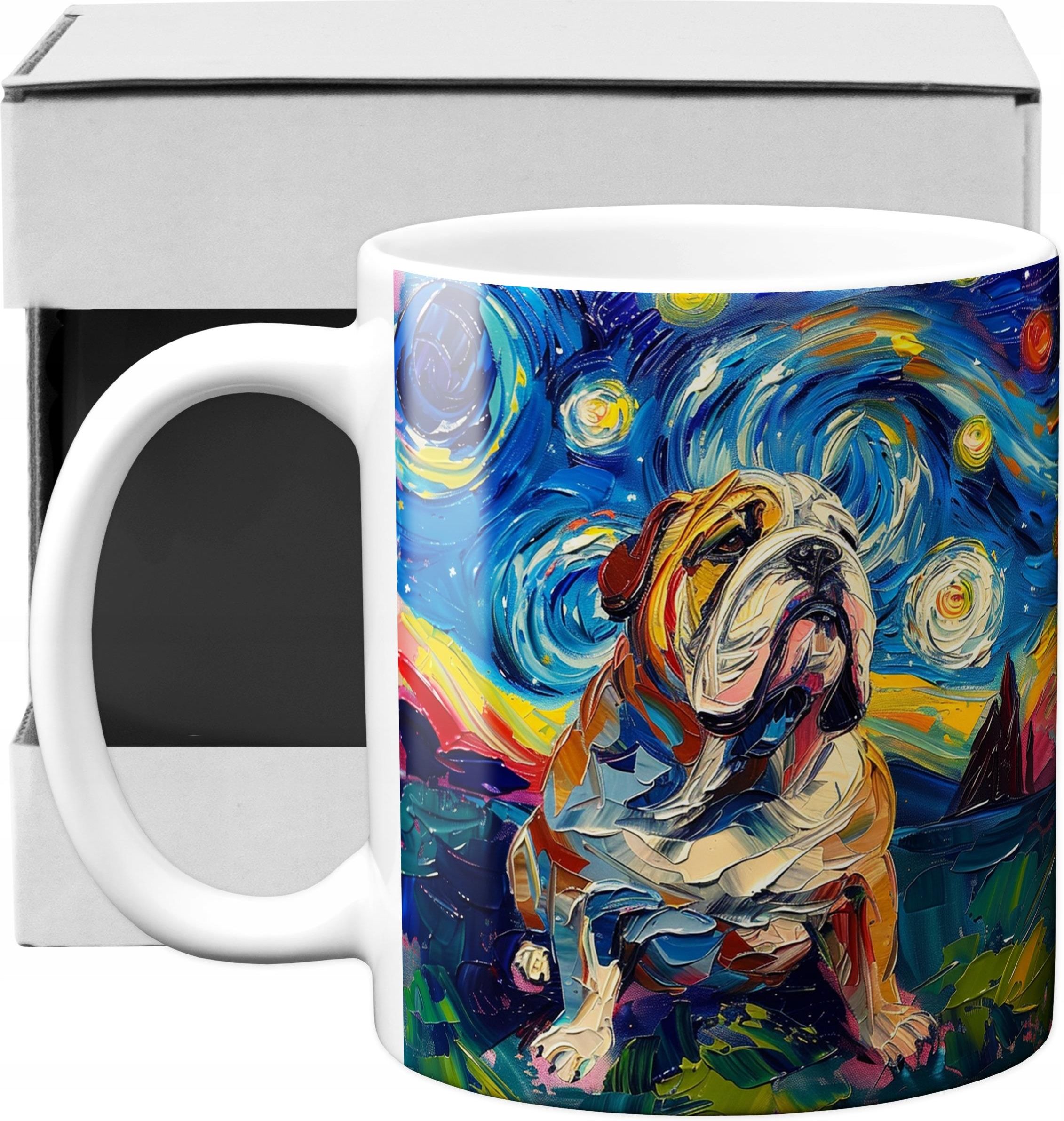 Buldog Angielski Starry Night Gwiaździsta Noc Kubek Pies English ...