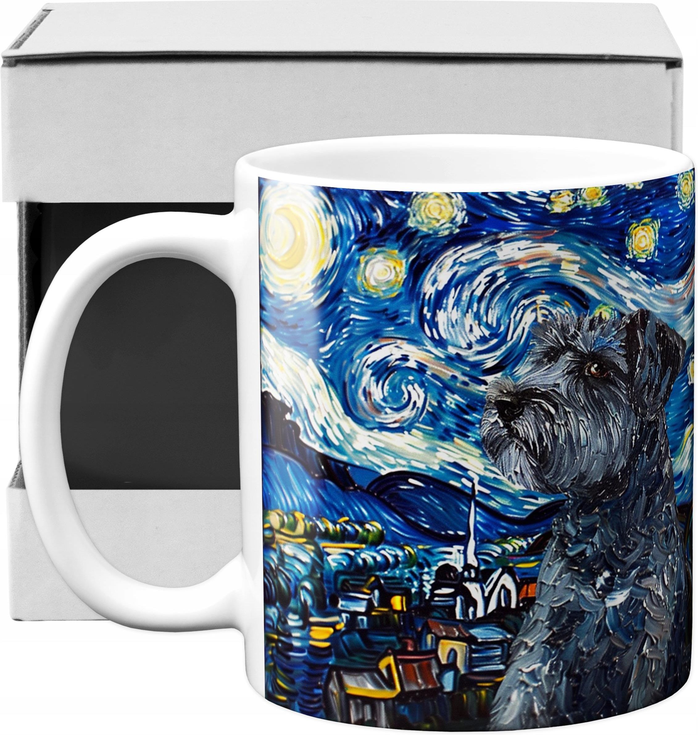 Sznaucer Starry Night Schnauzer Gwiaździsta Noc Kubek Pies Dog Piesek ...