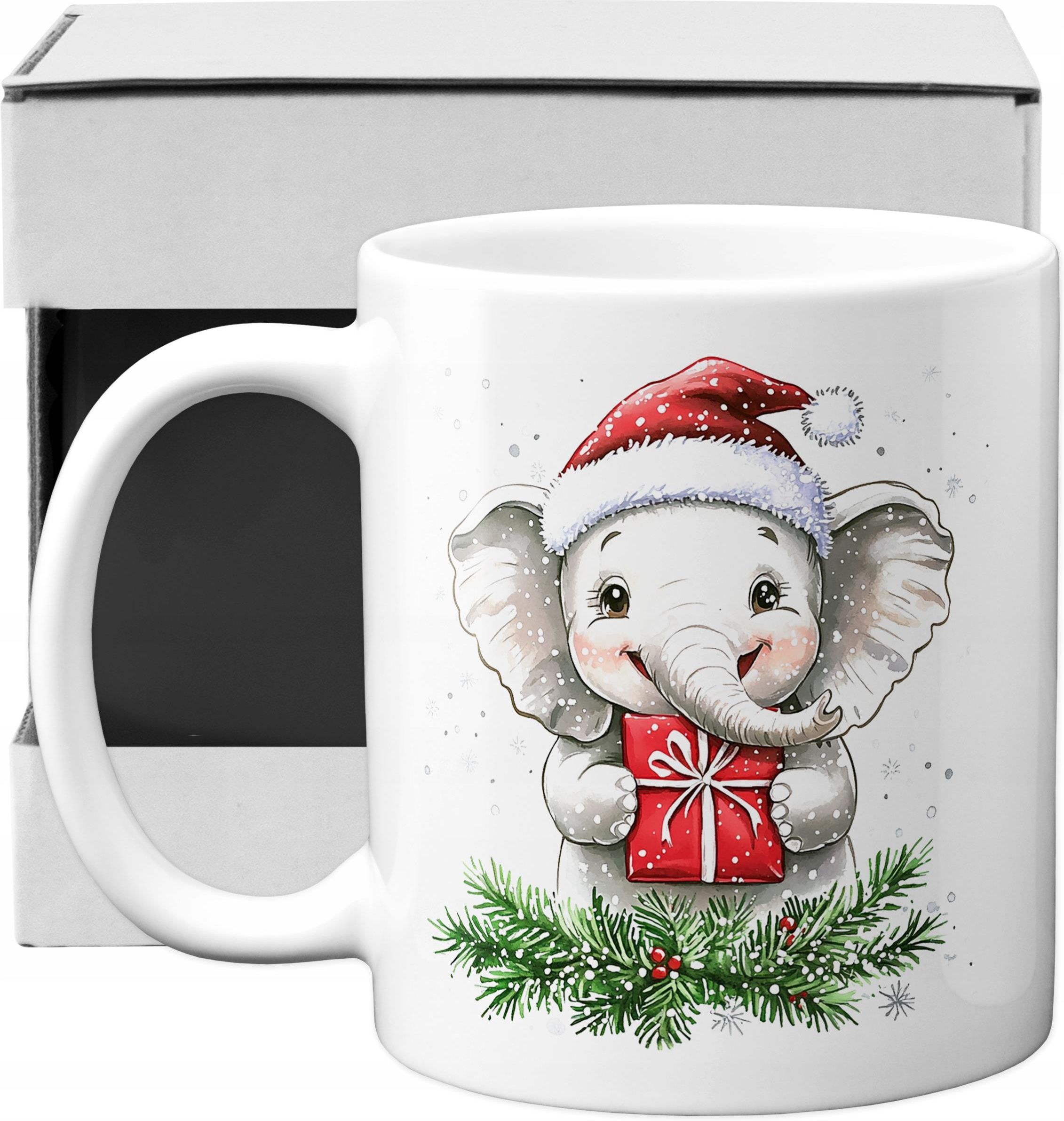 Słoń Świątecznej Czapce Mikołaja Słonik Słoniątko Mikołajki Święta (23657) - Opinie i atrakcyjne ...