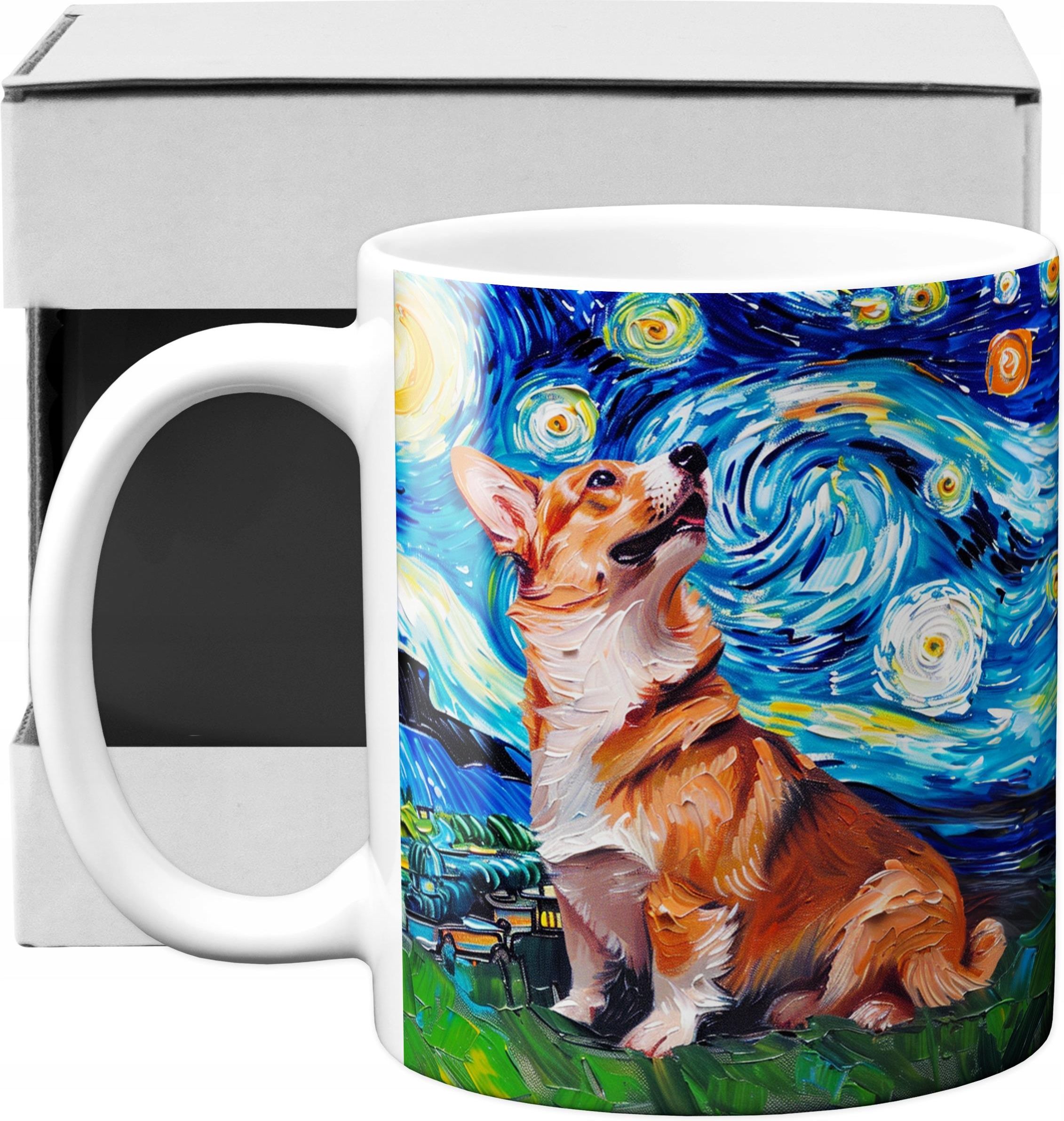 Welsh Corgi Pembroke Starry Night Gwiaździsta Noc Kubek Pies Psem Korgi ...