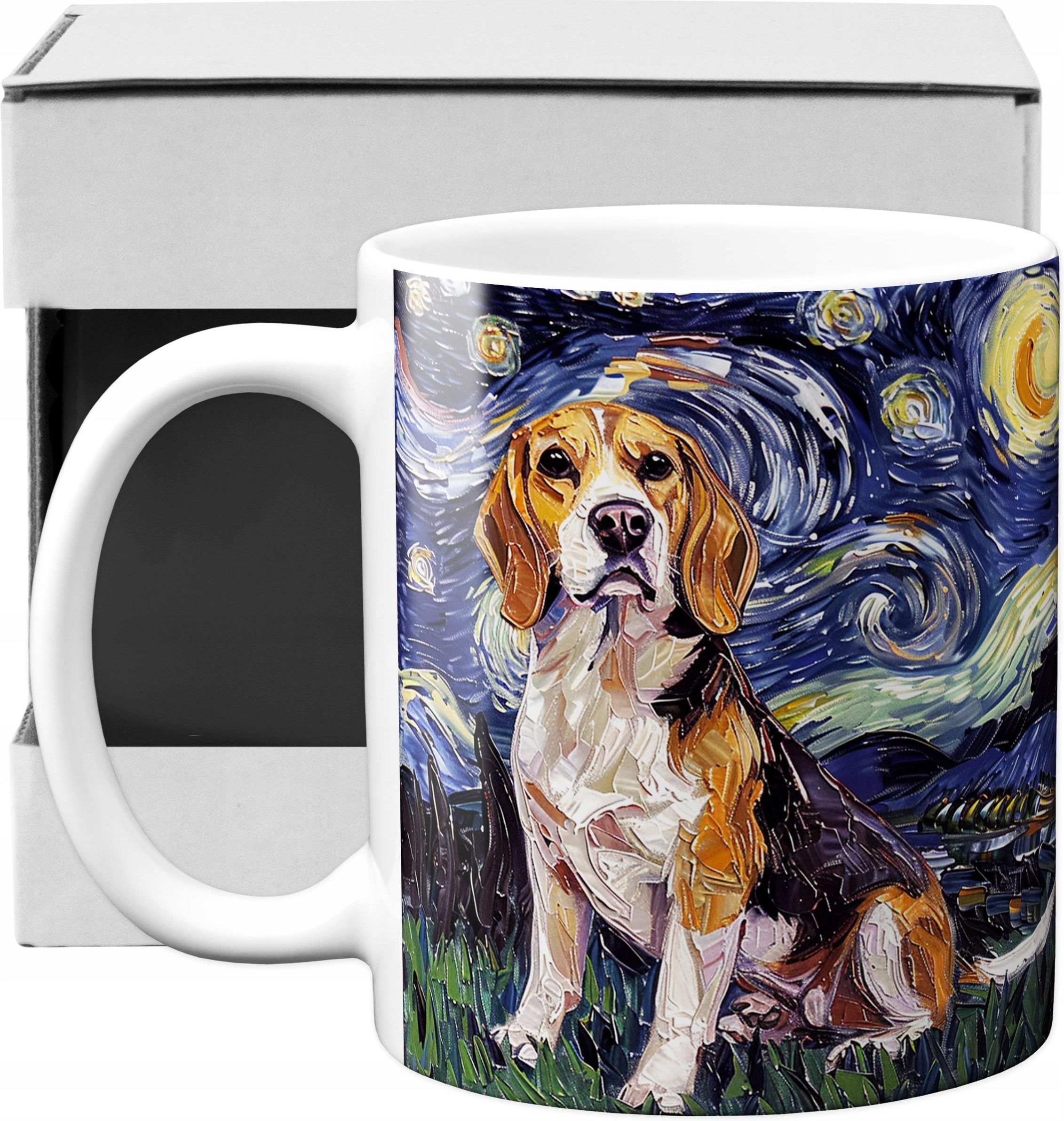 Beagle Starry Night Gwiaździsta Noc Kubek English Pies Dog Psiarz ...