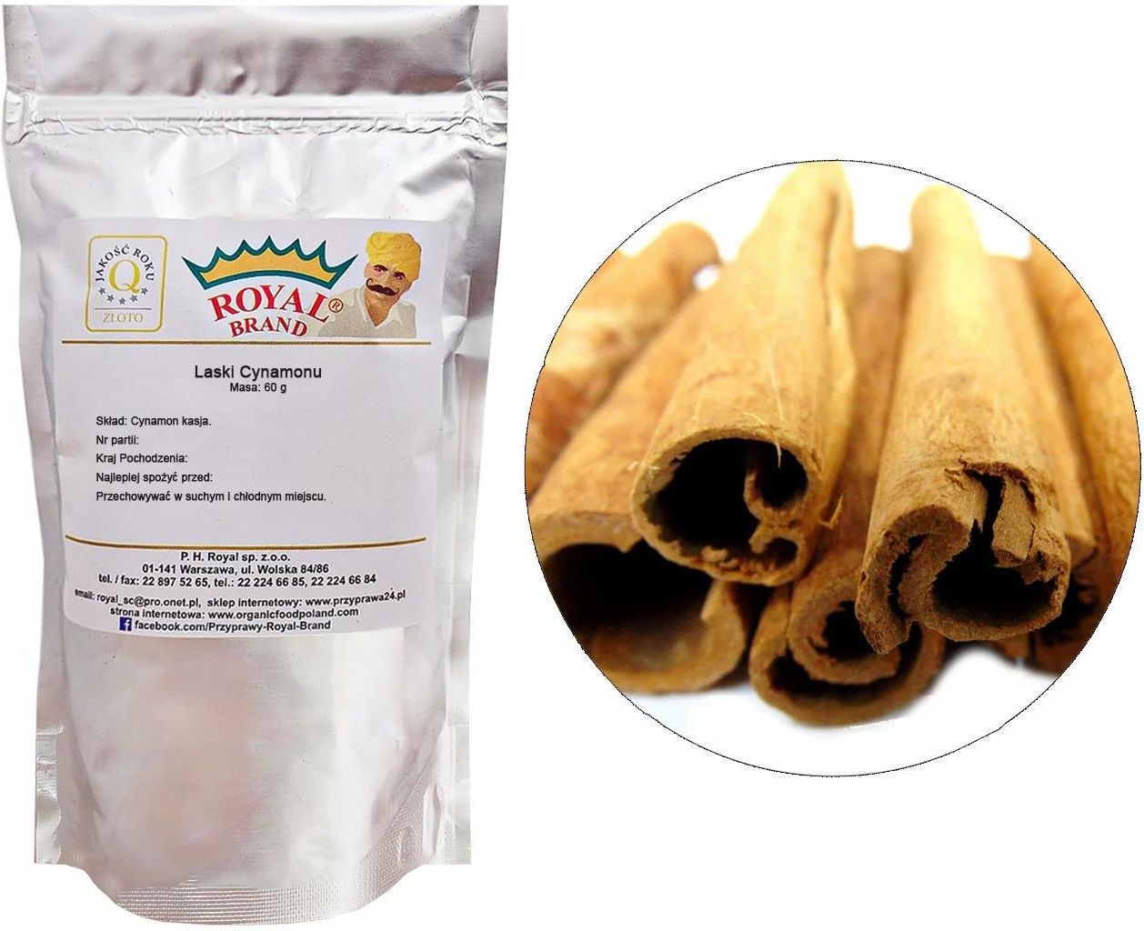 Royal Brand Laski Cynamonu 60g 15-18szt. - Ceny i opinie - Ceneo.pl