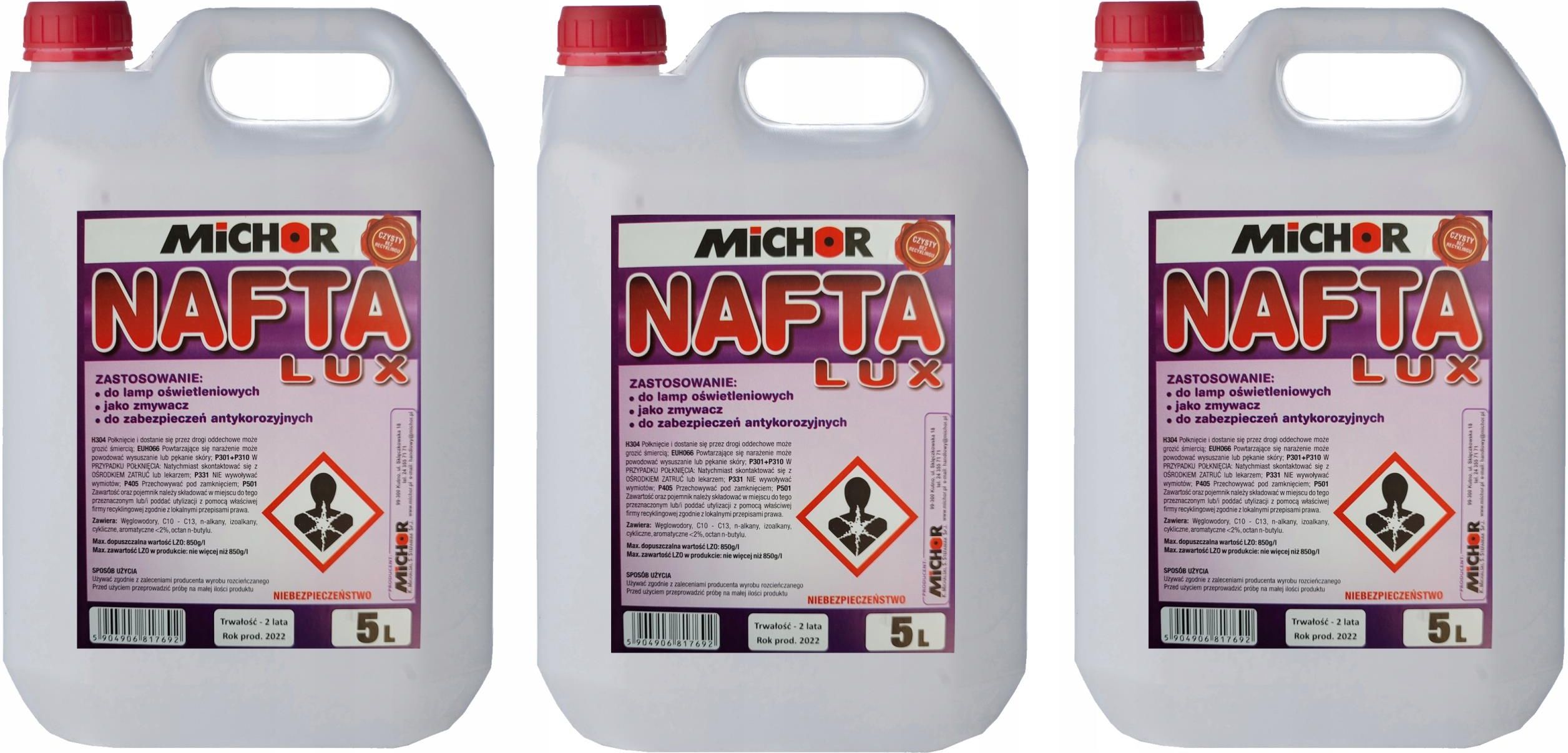 Michor Nafta Uniwersalna Oświetleniowa Antykorozyjna Premium 3X 5L 15L ...