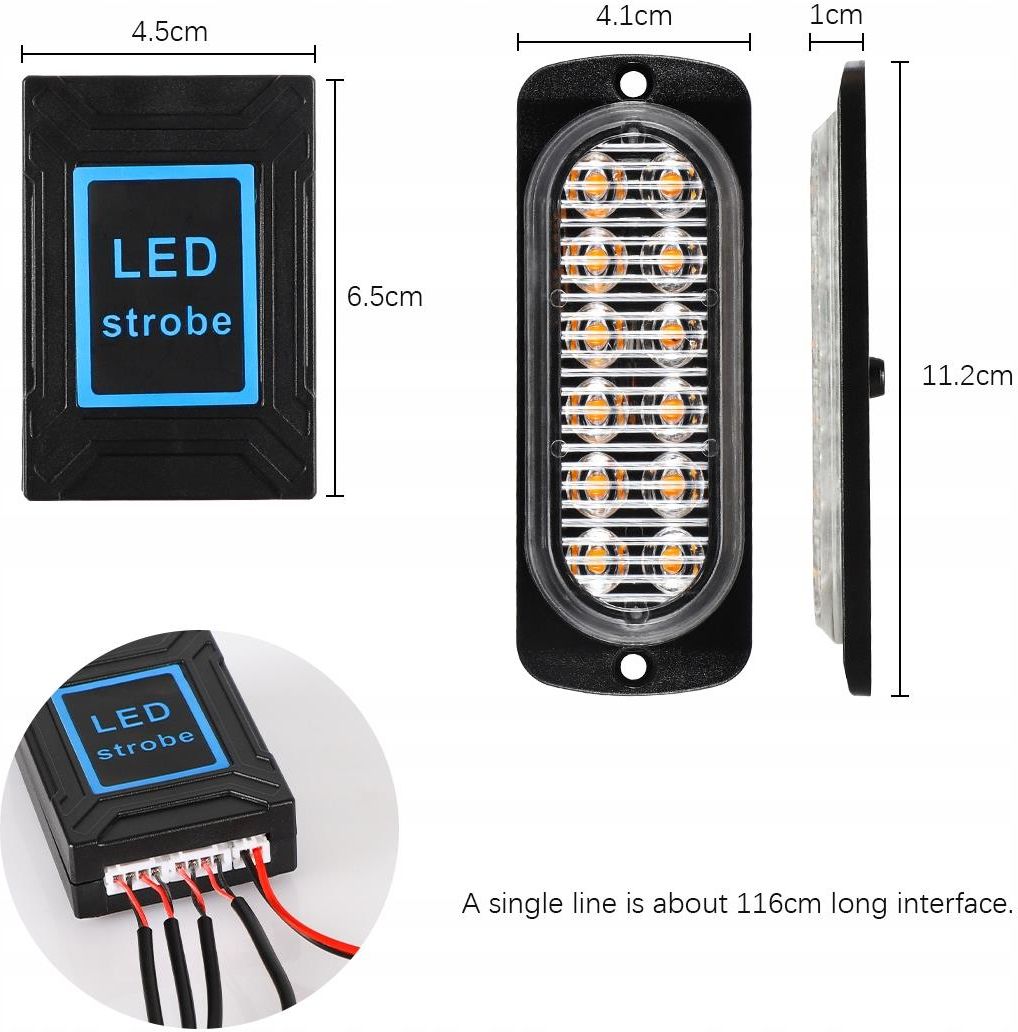 4szt. Lampa Stroboskopy Ostrzegawcze Jasny 12 Led Wodoodporny 12V-24V - Opinie i ceny na Ceneo.pl
