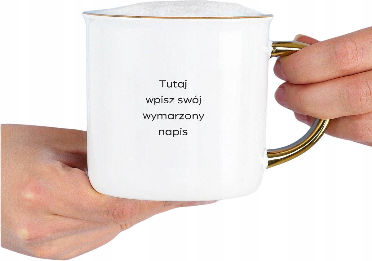 Homla Kubek Ze Złotym Rantem I Uchem Dla Niej Niego Z Własnym Nadrukiem ...