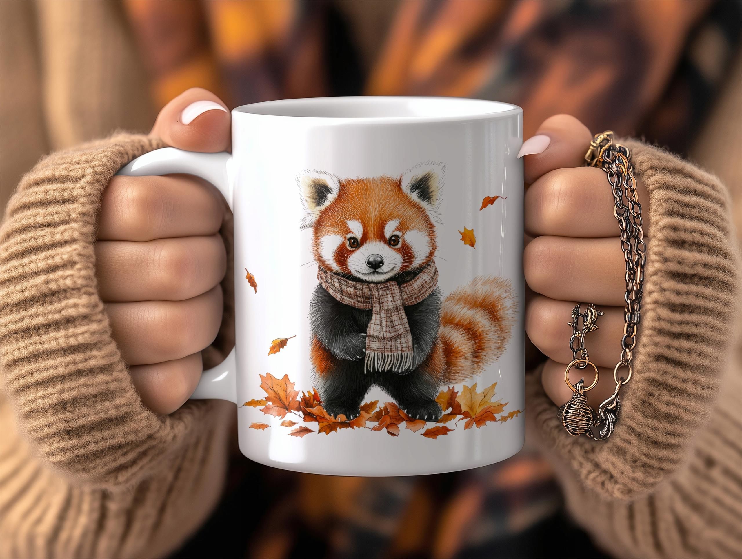Kubek Słodka Pandka Ruda Panda Mała Jesienne Klimaty Ceramika 330ml ...