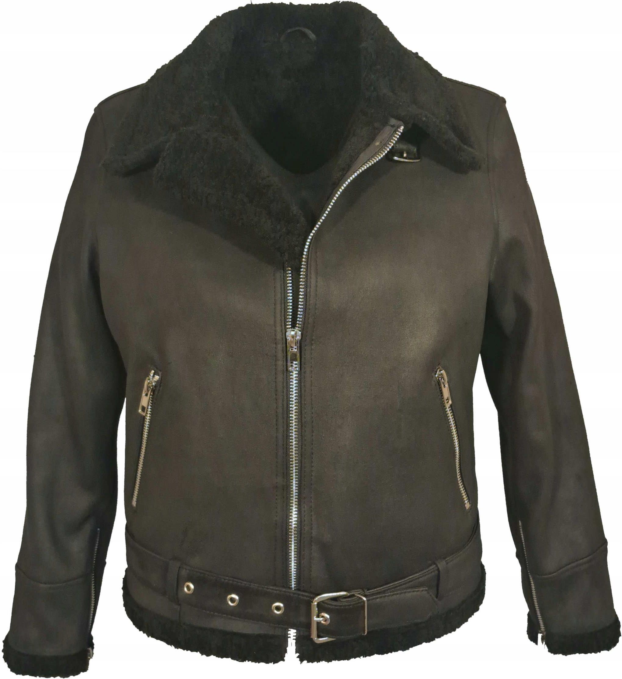 Lotnicza Pilotka Zimowa Męska XXL Ciemny Brąz Ciepła Lekka Kożuch ...