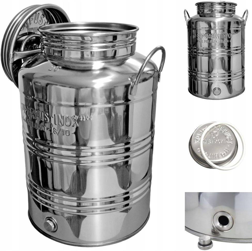 Bańka Inox pojemnik kanister nierdzewny 25L do wina bimbru Whisky ...