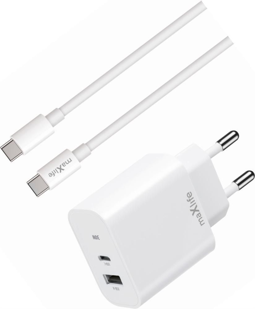 Ładowarka do telefonu Maxlife ładowarka sieciowa 30W z kablem Usb-c do Samsung Galaxy Note 10 ...