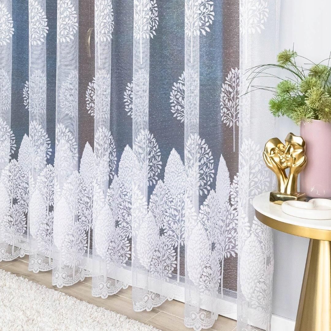 Firana Gotowa Z Taśmą, Wzór Inspirowany Naturą, Drzewa, Krótka 600x180 (1766835399) - Opinie i ...