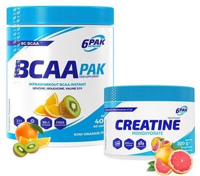 6Pak Bcaa Pak 400G + Monohydrat Kreatyny 300G - BCAA - ceny i opinie - Ceneo.pl