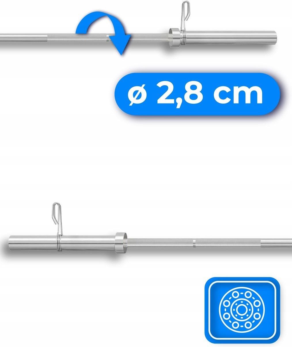 Gryf olimpijski 120cm stalowy 50mm z zaciskami - Ceny i opinie - Ceneo.pl