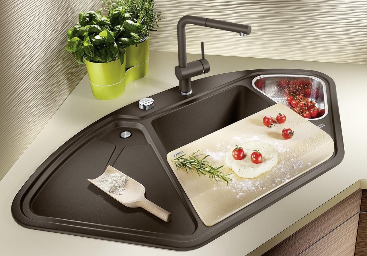 Blanco Linus-S Silgranit-Look Antracyt (516688) - Bateria kuchenna, typ ...