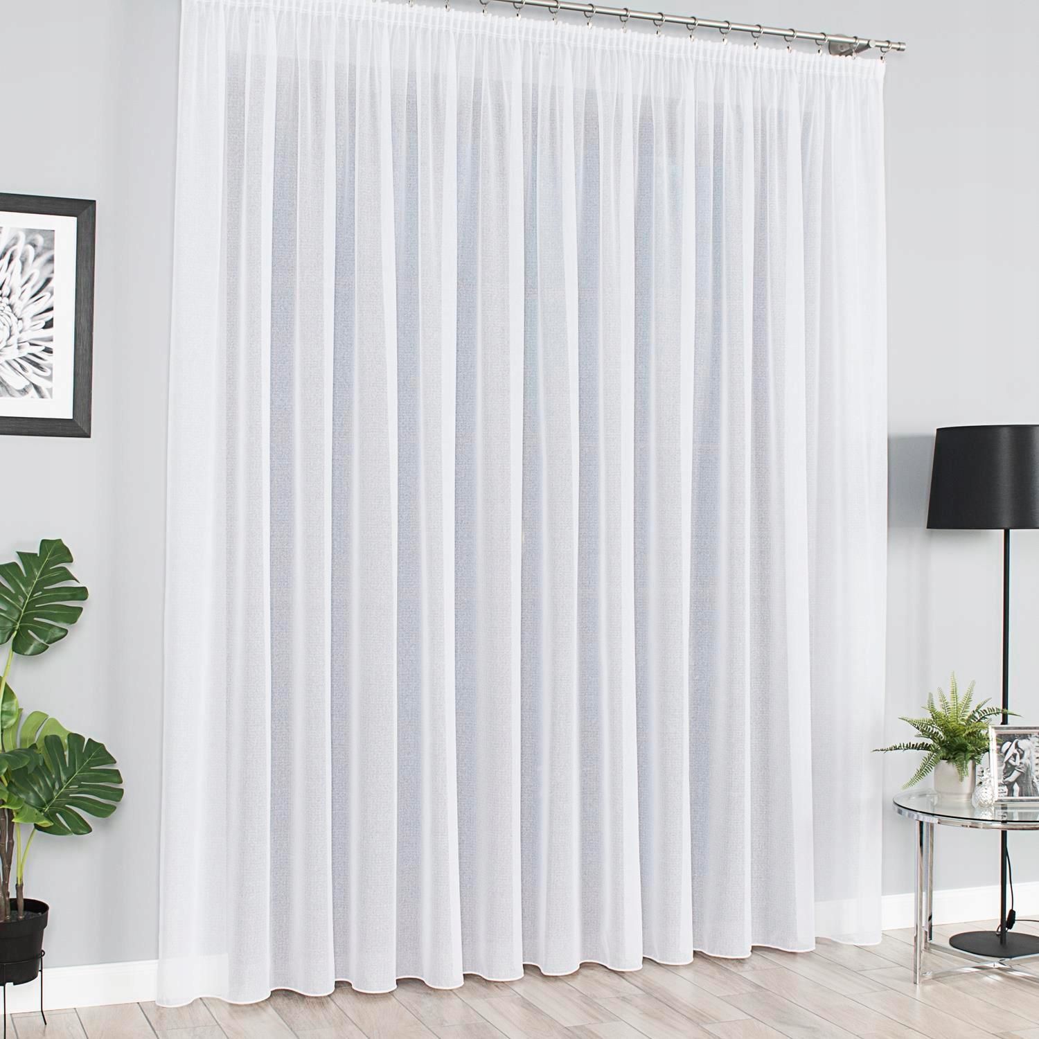 Biała Delikatna Firana Z Taśmą Wave Do Szyn Ks 600x320 (1768604618 ...