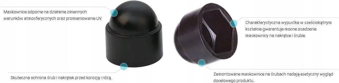 Maskownica Śrub Nakrętka Zaślepka M8 Czarna Ral 9005 Szt - Opinie i ...