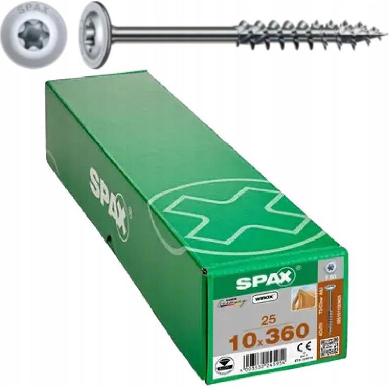 Spax Wkręty Konstrukcyjne Ciesielskie 10X360Mm Główka Talerzowa T50 25 ...