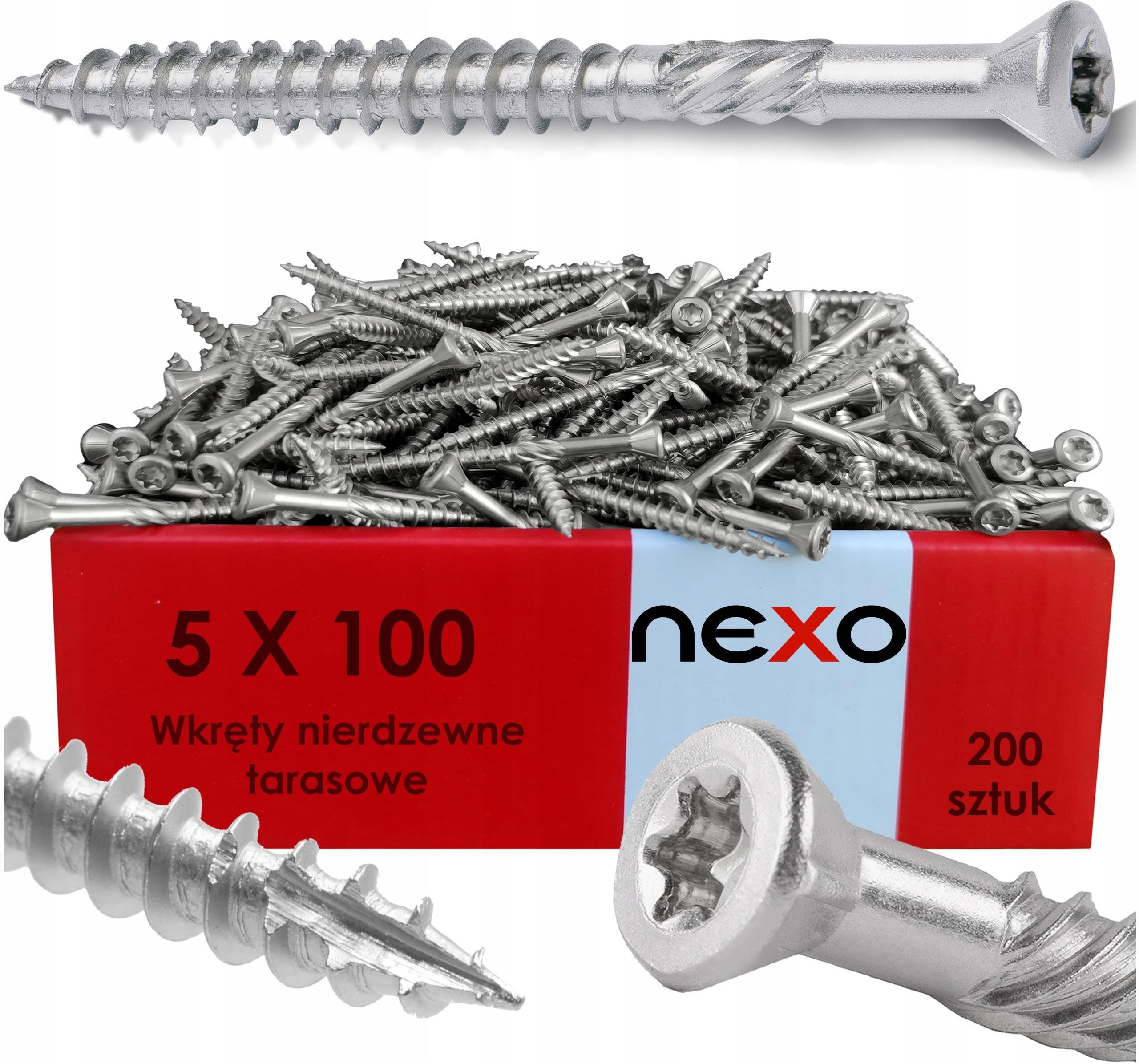 Wkręty Tarasowe Nierdzewne 5XC2 Do Drewna Do Podbitki Łeb Stożkowy X200 - Opinie i ceny na Ceneo.pl