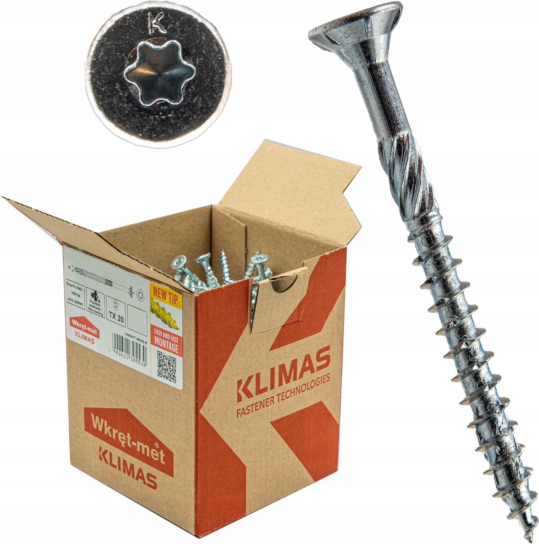 Klimas Wkręty Do Drewna Kmwht 4X50 Torx Biały Ocynk - Opinie i ceny na ...