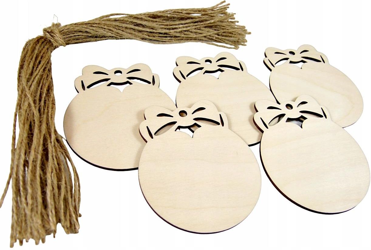 Kokardki Bombki Drewniane Duże Choinkowe Sznurki Jutowe 10Cm 25szt. (26806) - Opinie i ...