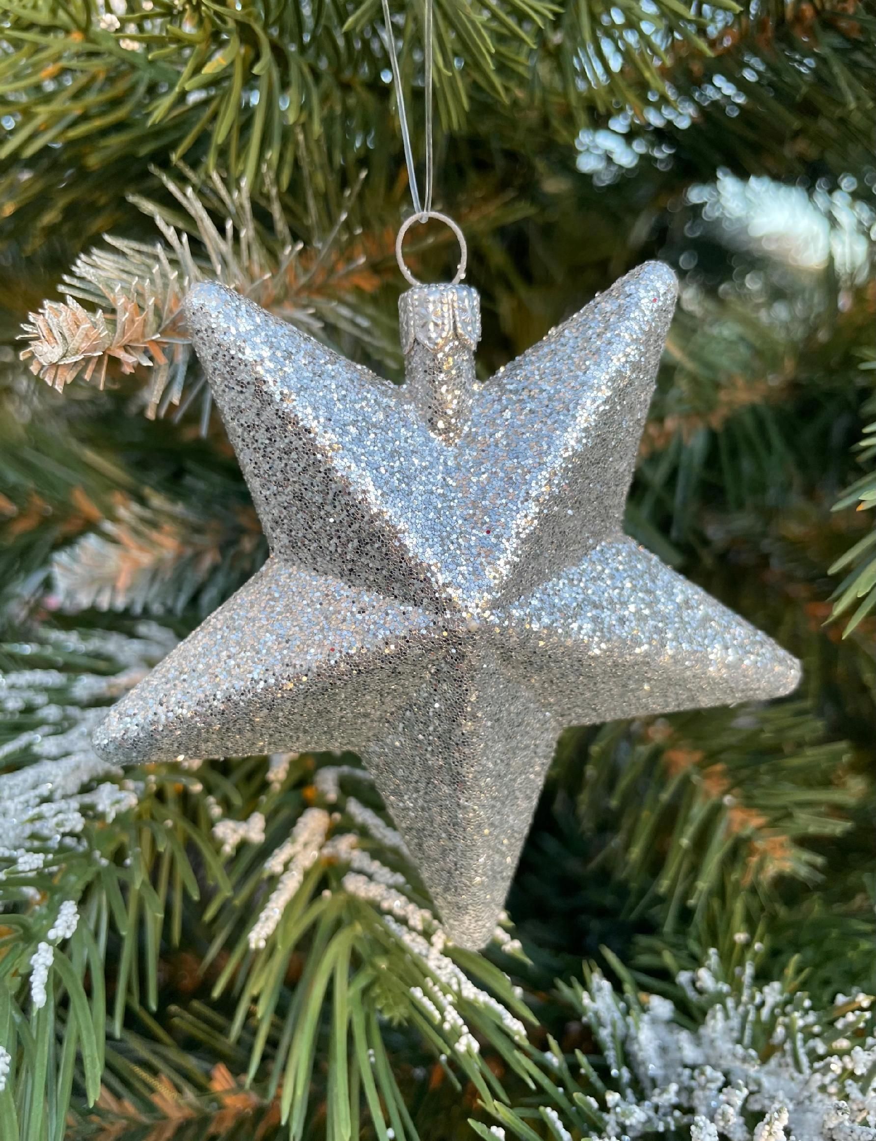 Ozdoby Świąteczne Bombki Na Choinke Stroik Srebrna Gwiazdka Ozdoba ...