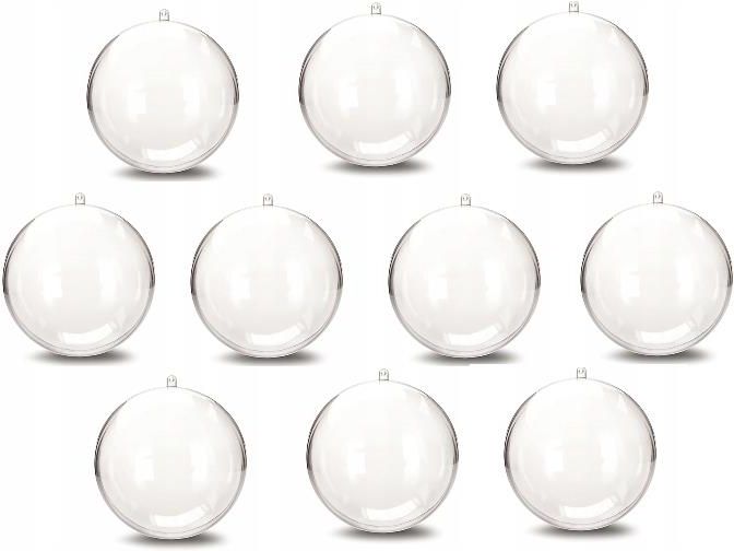 Ale Gadżet 10 X Bombka Akrylowa Bombki kula kule Z Zawieszkami 12CM ...