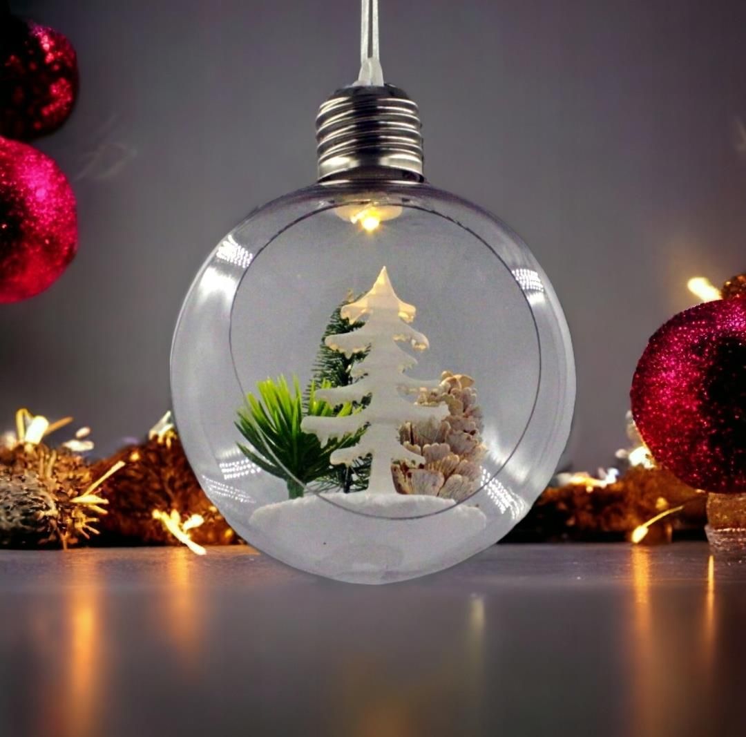 Duże Szklane Podświetlane Przezroczyste Bombki Led Premium Kule Zestaw ...