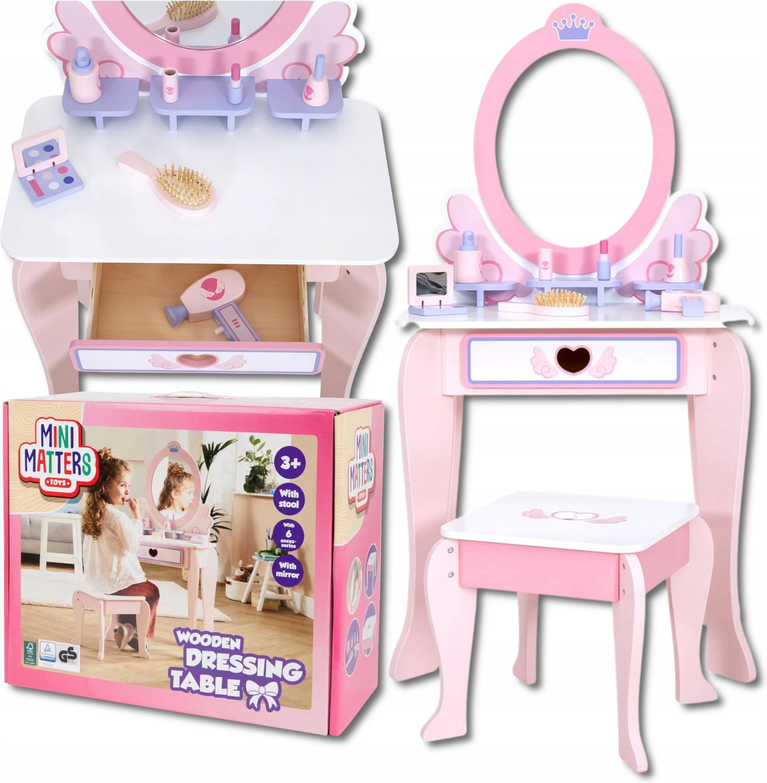 Zabawka Mini Matters Toys Toaletka Drewniana Dla Dziewczynki Duża Z ...