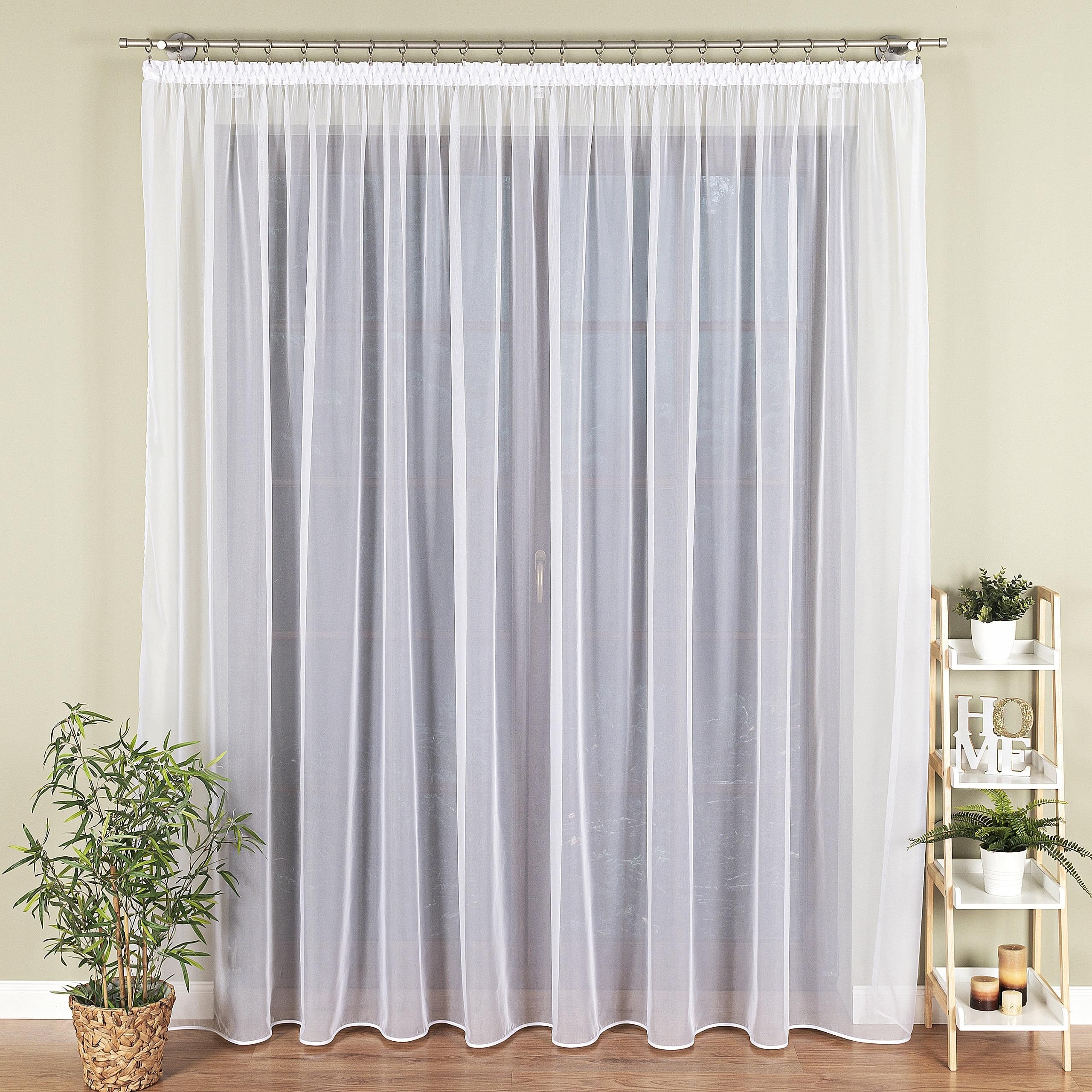 Nav-Hess Firana Gotowa Woal Biała Na Taśmie Wszyte Obciążniki Do Salonu ...