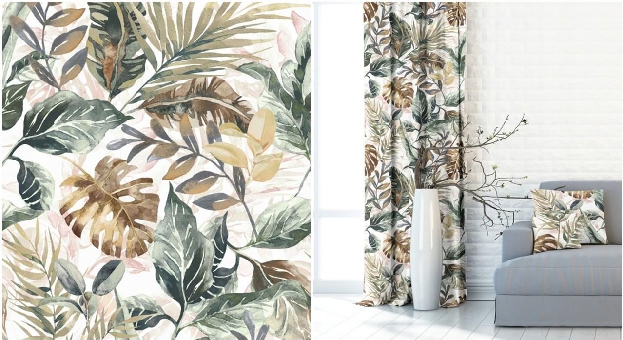 Iberis Tkanina Dx 14 Monstera Liść Odcienie Beż Zasłonowa - Ceny i opinie - Ceneo.pl