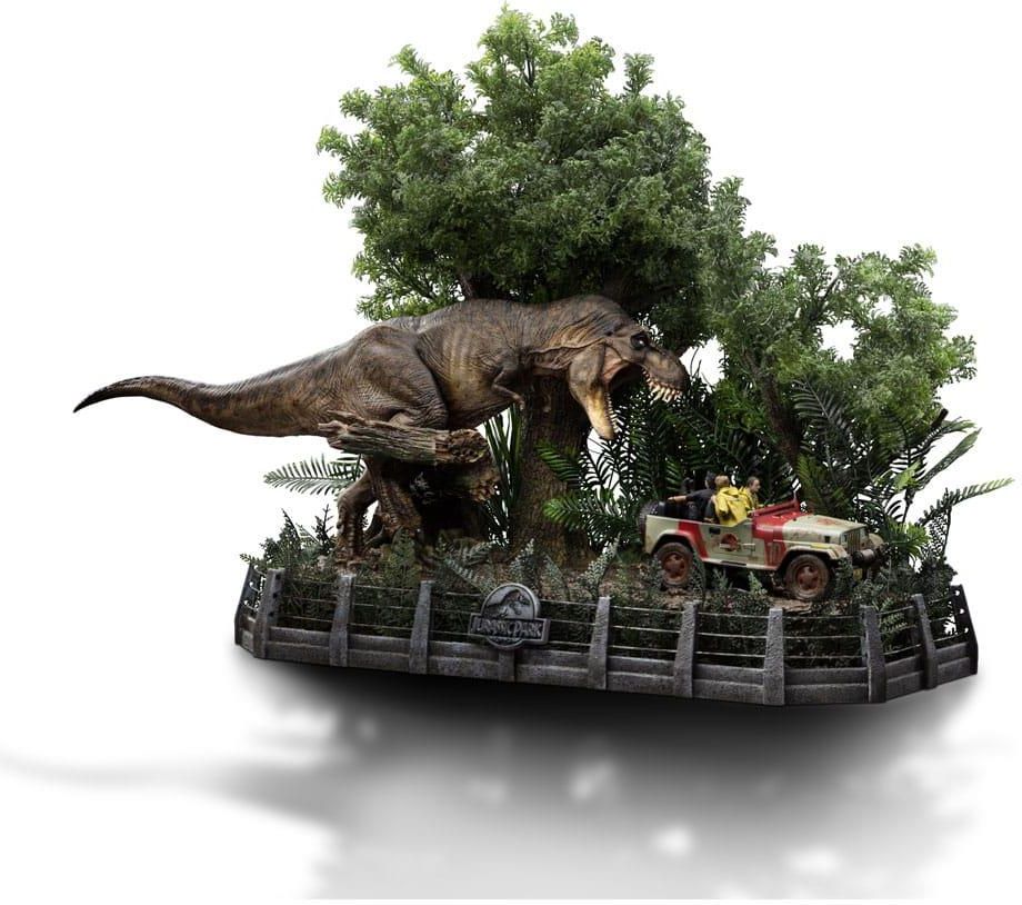 Jurassic Park Demi Art Scale Statue 1/20 T-Rex Chase 30 cm - Ceny i ...