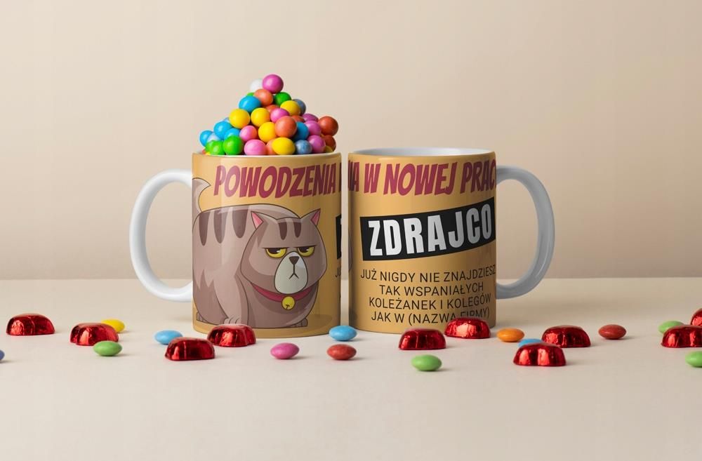 Kubek 330ml Powodzenia W Nowej Pracy Zdrajco Nazwa Firmy Twoje Imię ...