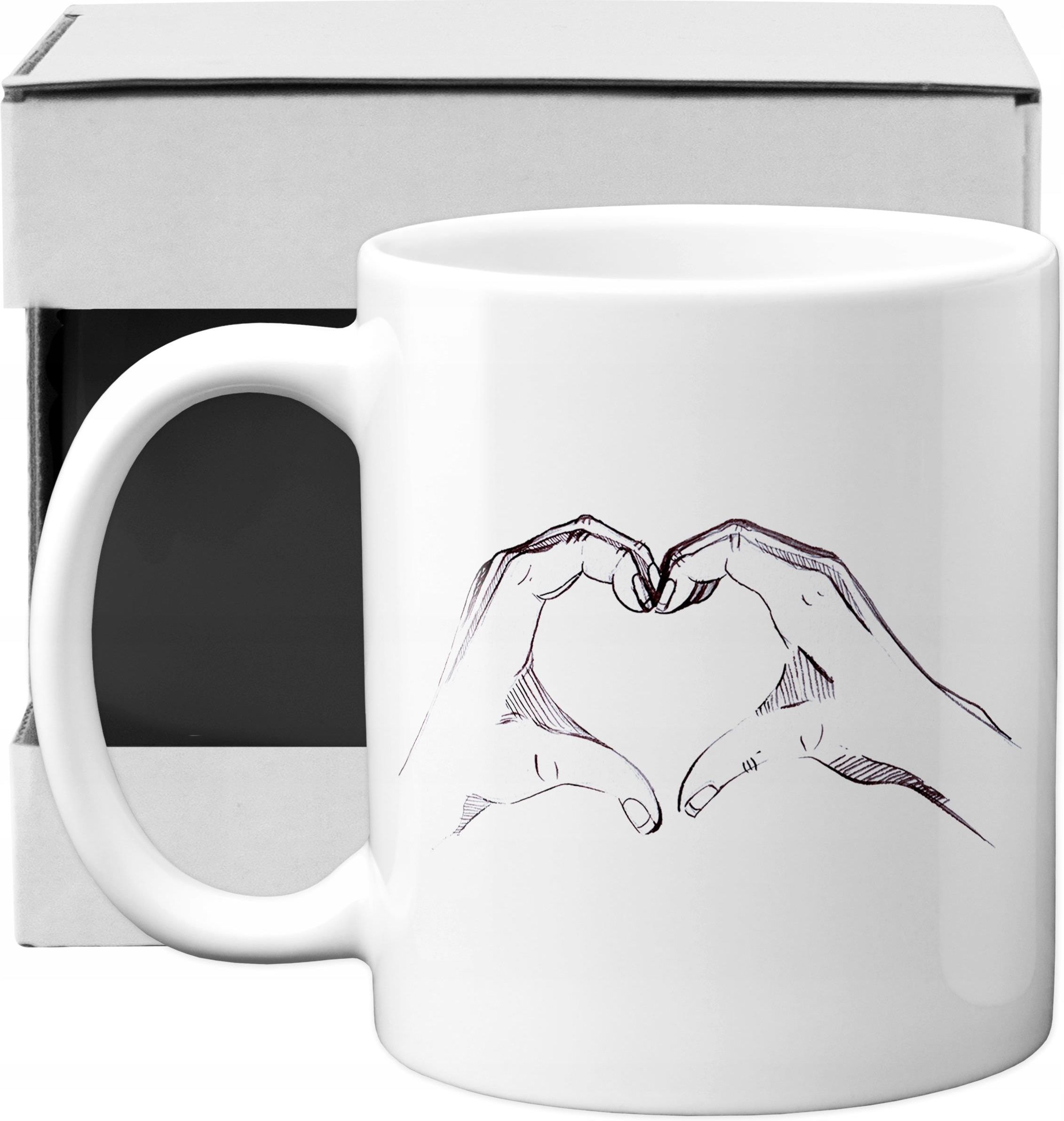 Kubek Serce Ręce Tworzące Znak Serca Kocham Cię Walentynki 14 Lutego ...