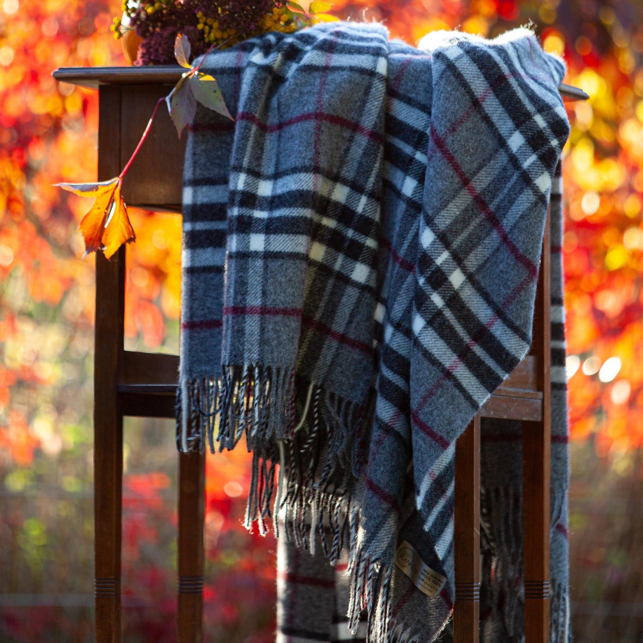 Cozy Blankets Koc Wełniany Cieply Gruby 100% Wełna Pled 140X200 Szary ...