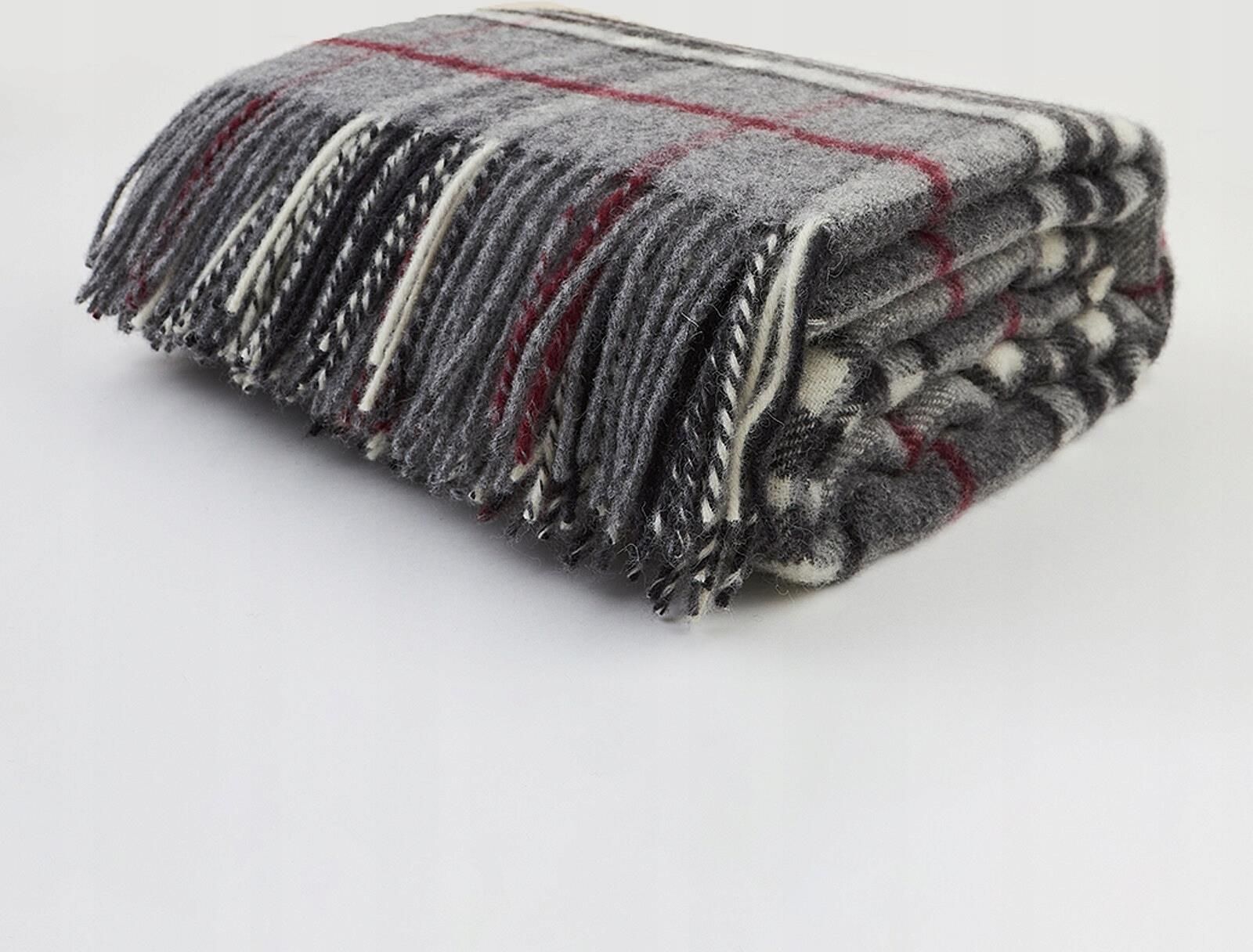 Cozy Blankets Koc Wełniany Cieply Gruby 100% Wełna Pled 140X200 Szary ...