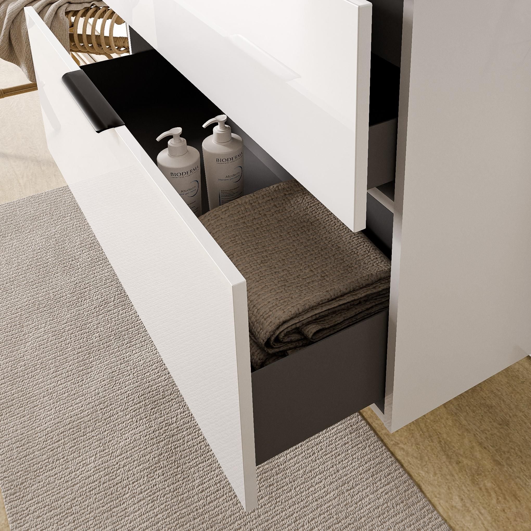 Bernstein TIM 100cm Biały Połysk - Blat Biały Mat + Uchwyt Czarny Mat - Opinie i atrakcyjne ceny ...