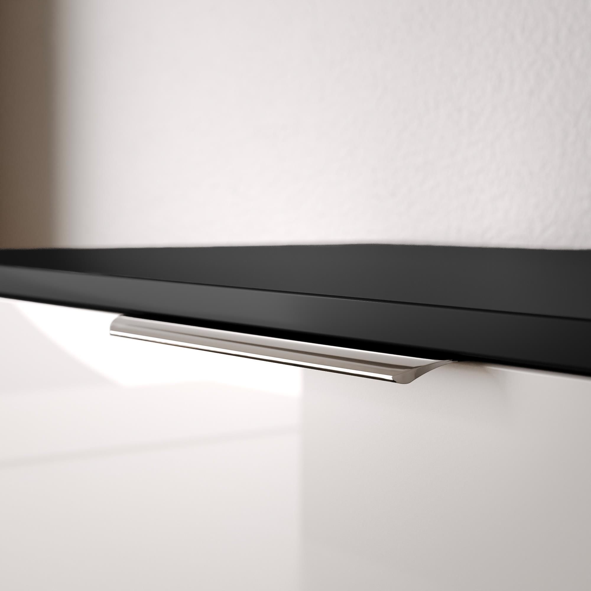 Bernstein TIM 60cm Biały Połysk - Blat Czarny Mat + Uchwyt Chrom ...