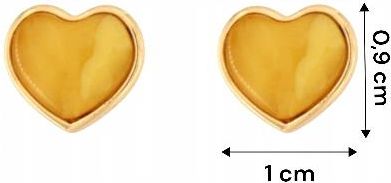 Kolczyki serca pozłacane z bursztynem serce żółte - Ceny i opinie ...