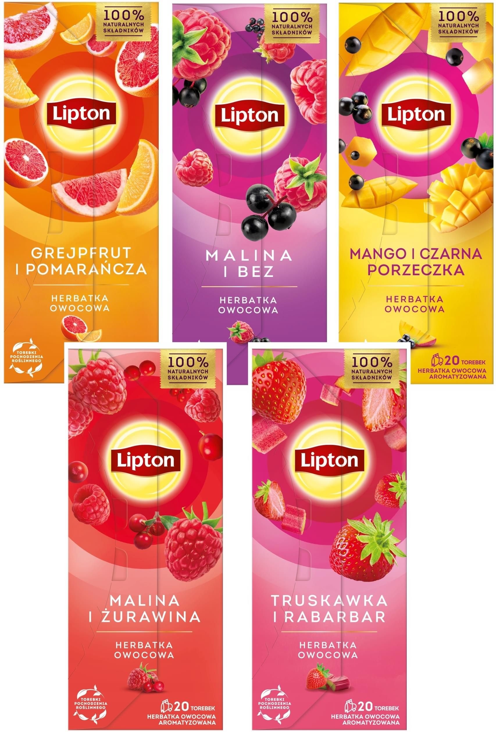 Herbata Lipton Herbata Owocowa. Mix Grejpfrut Pomarańcza Malina Mango ...