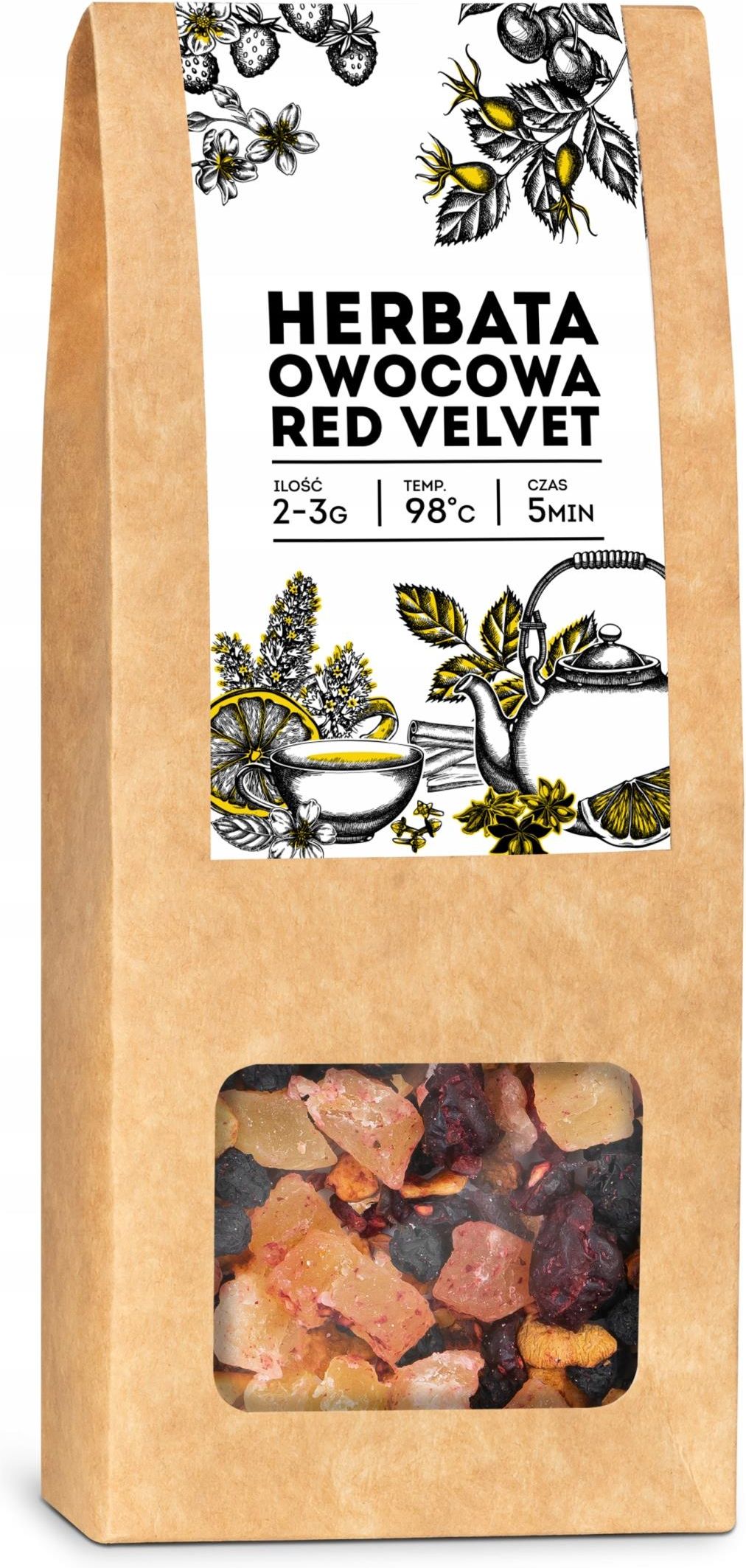 Herbata Jedwabny Szlak Herbata Owocowa Z Całymi Owocami Red Velvet 100g ...