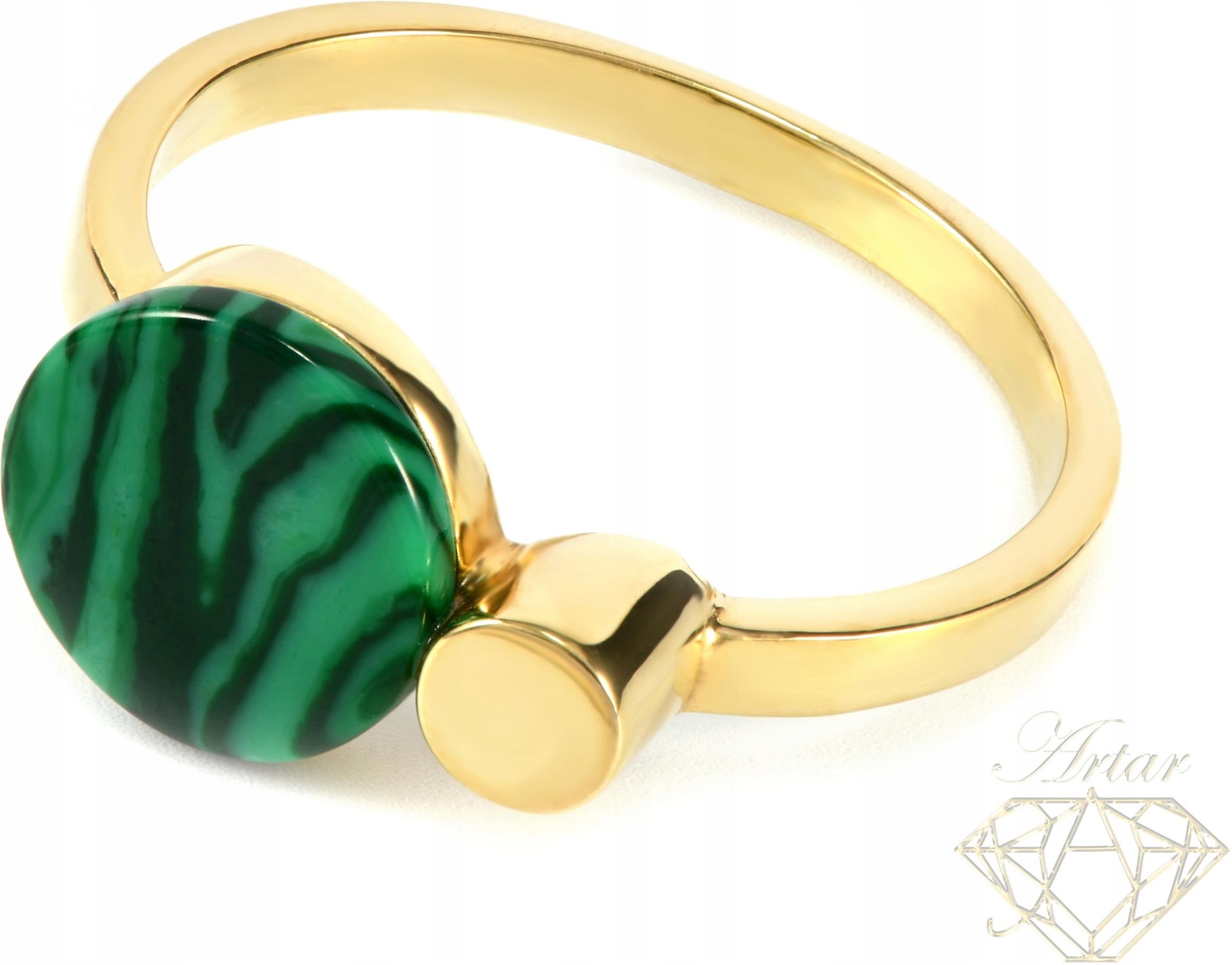 Złoty pierścionek z malachitem 585 1,77g - Ceny i opinie - Ceneo.pl