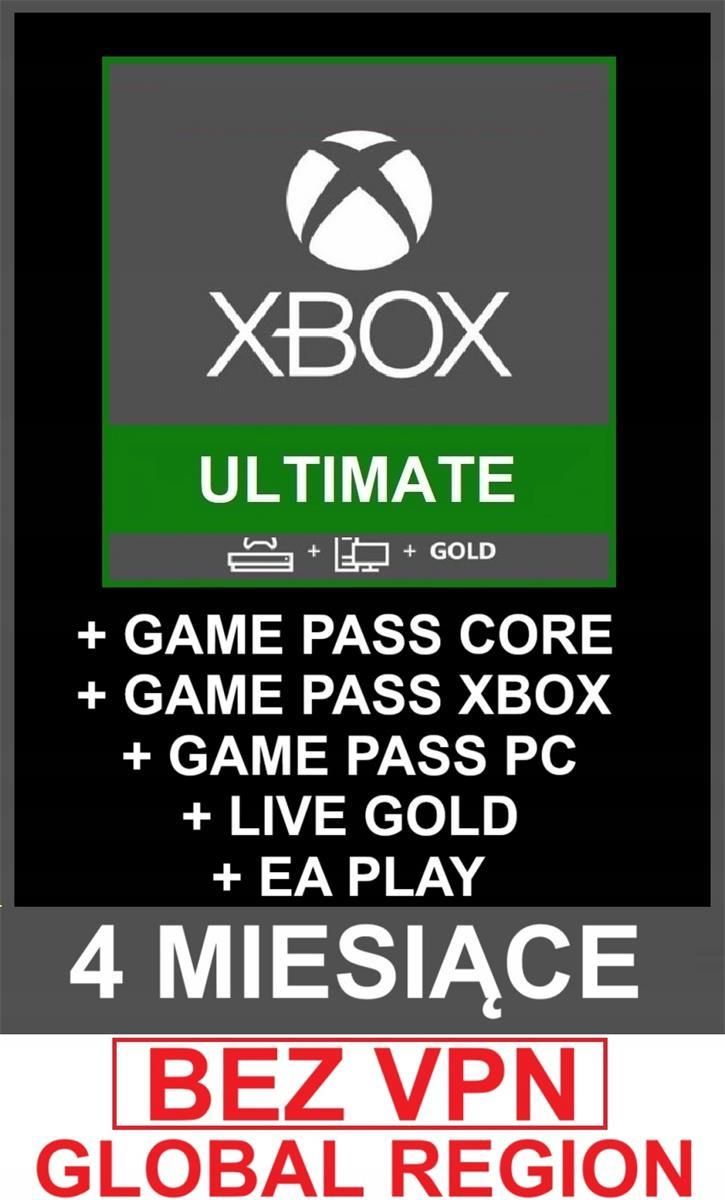 Xbox Game Pass Ultimate 4 miesiące - Karta Pre-paid / Podarunkowa ...