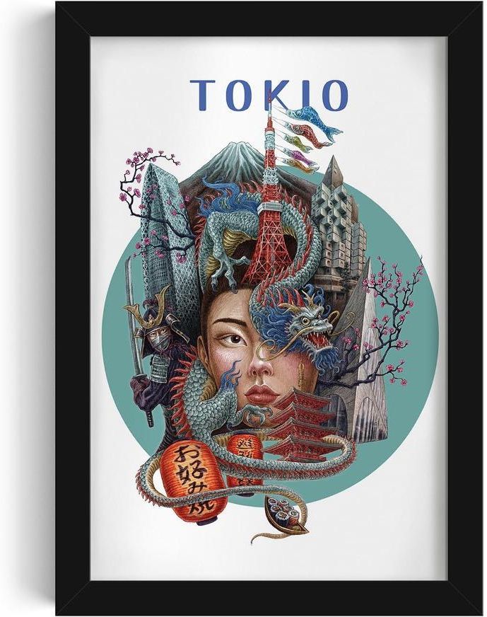 Piga Obraz W Czarnej Ramce Tokio 21x29cm A4 - Opinie i atrakcyjne ceny na Ceneo.pl